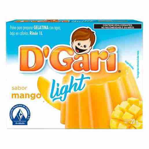 Gelatina D`Gari light sabor Mango con color de 20 gramos Rinde 1 litro ...