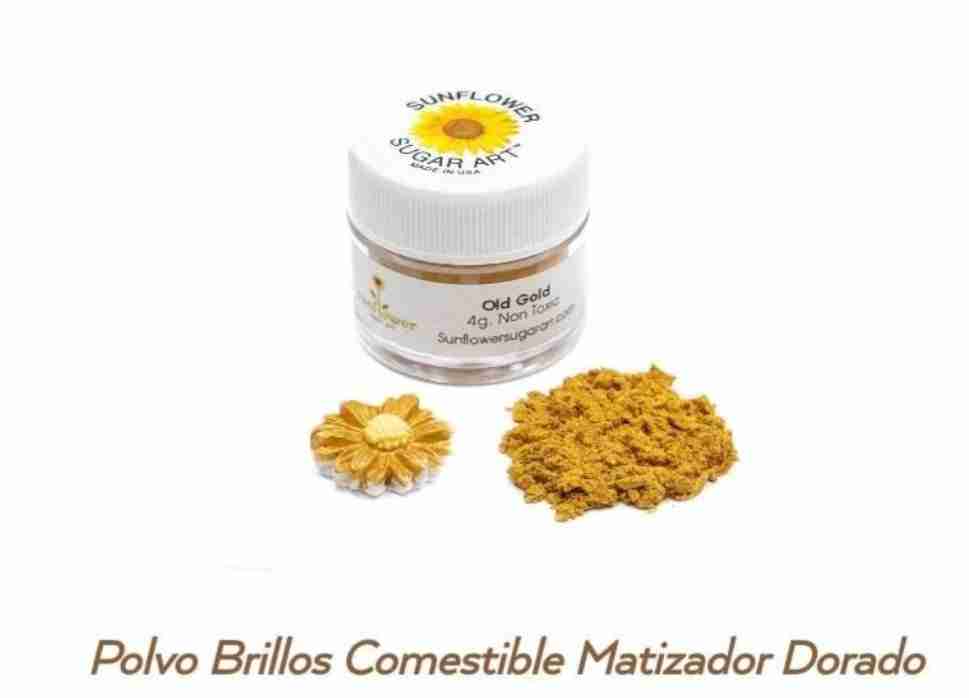 Matizador en polvo marca Sunflower color dorado 4 gramos - Gelartistica