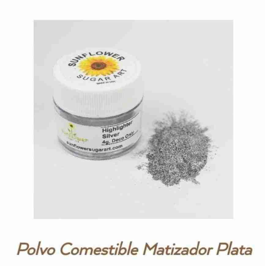 Matizador en polvo marca Sunflower color plateado 4 gramos - Gelartistica