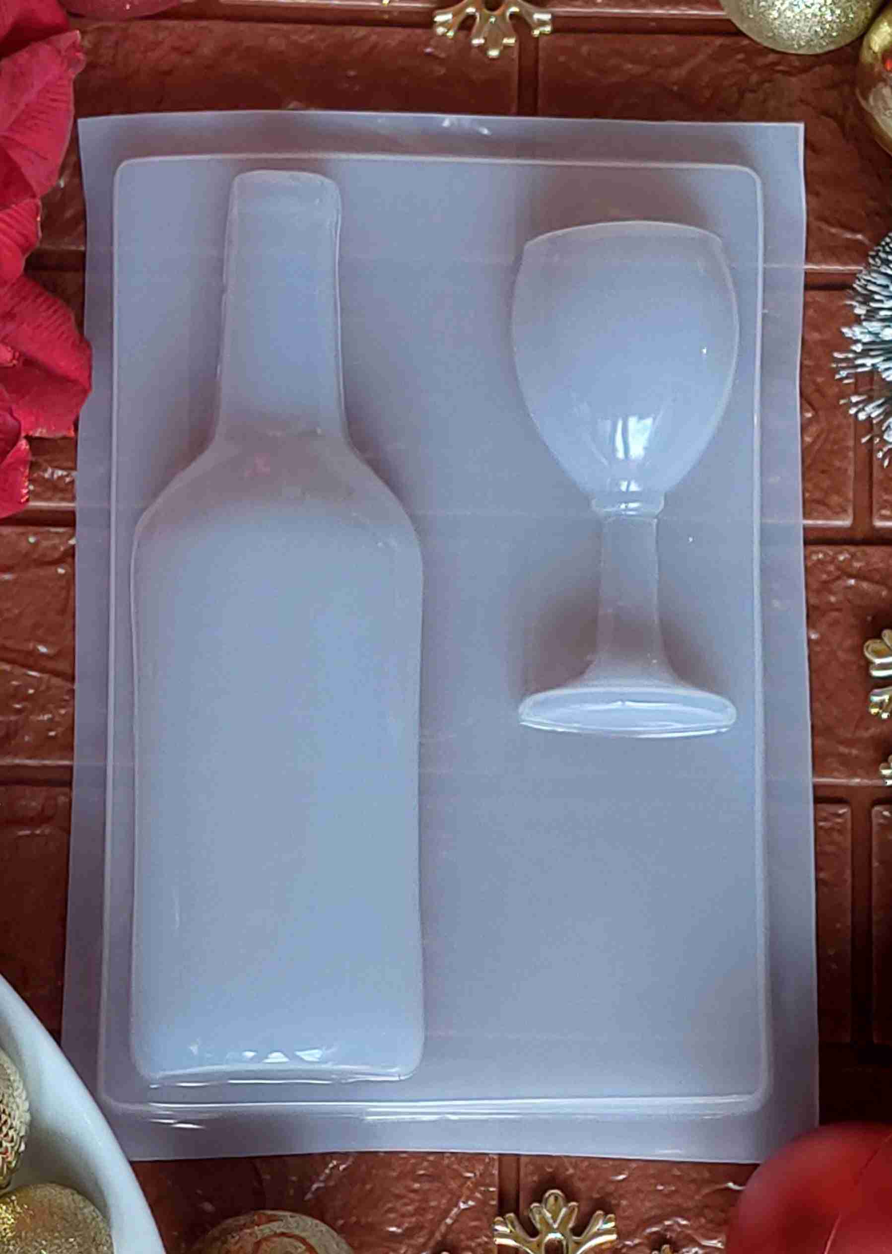 Molde botella vino y copa - Gelartistica